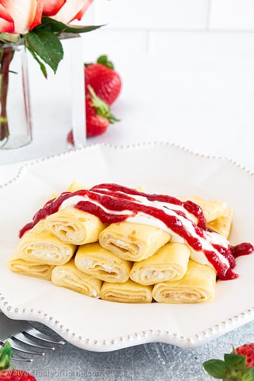 Authentic Nalisniki (Ukrainian Crepes with Cheese Filling)