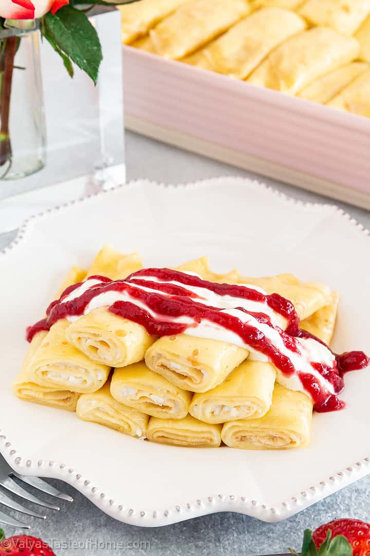 Authentic Nalisniki (Ukrainian Crepes with Cheese Filling)