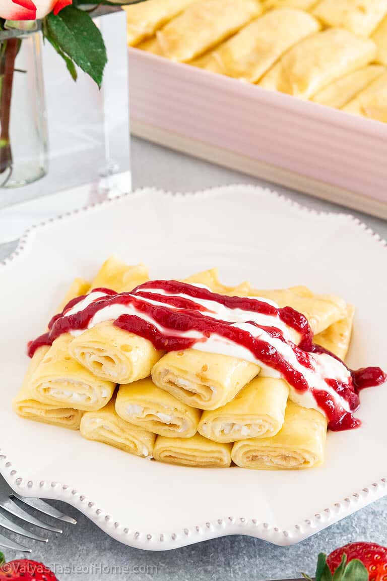 Authentic Nalisniki (Ukrainian Crepes with Cheese Filling)