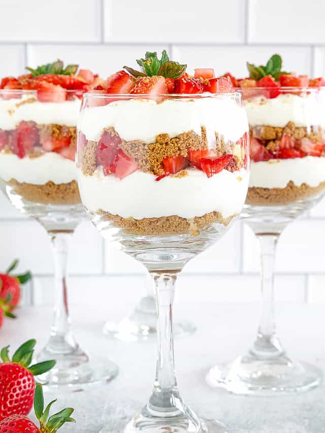 No Bake Cherry Cheesecake Parfaits - Valya's Taste of Home