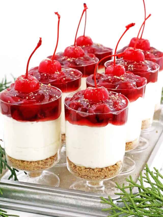 Easy No Bake Cherry Cheesecake Parfaits Story - Valya's Taste of Home