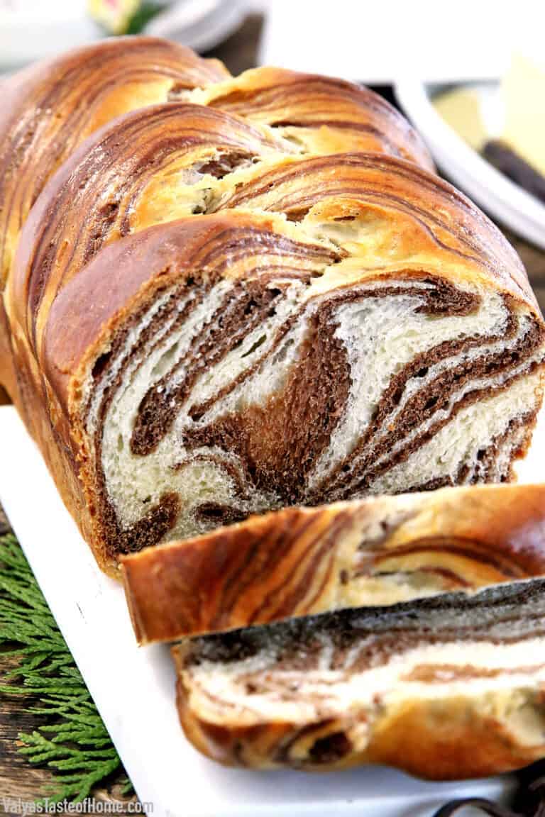 Soft and Fluffy Sweet Marbled Bread Recipe (Easy to Make!)